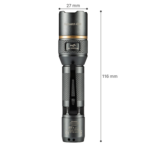 LED zaklamp oplaadbaar | 5000K | 450 lumen | IP67 | Aluminium 123led 123led.nl